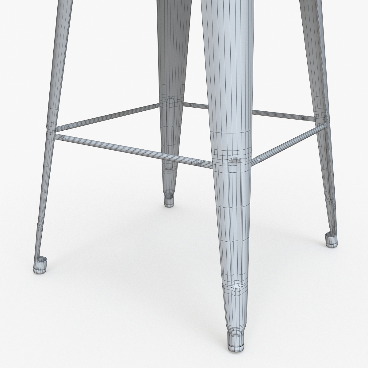 3d model vintage metal bar stool