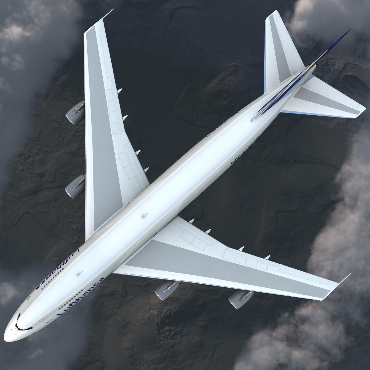 3d model boeing 747 200b lufthansa