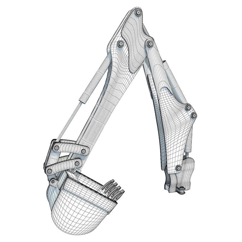 3d shovel backhoe crane