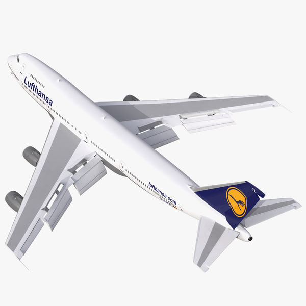 3d cartoon style 747 jet airplane