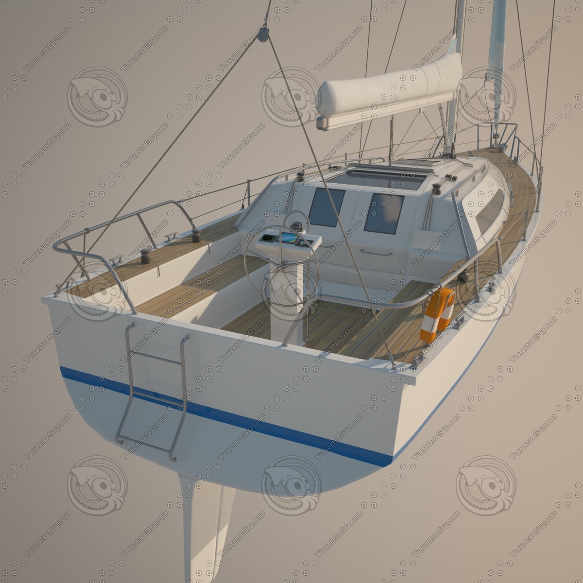 princess ii sailboat sail 3d model