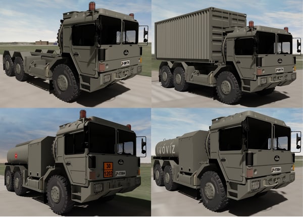 military raba h25 trucks 3d model