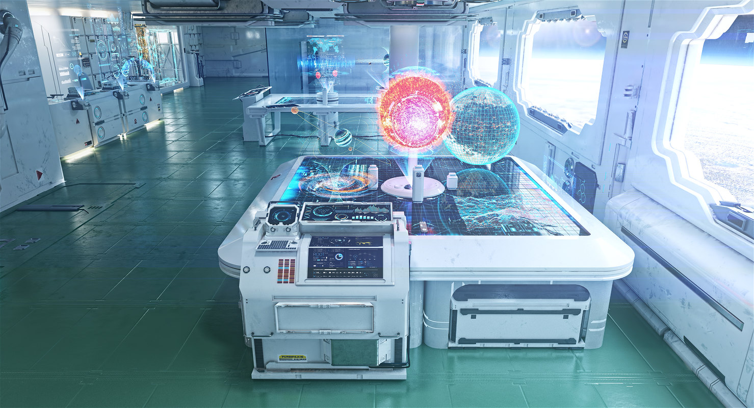 max futuristic interior space station