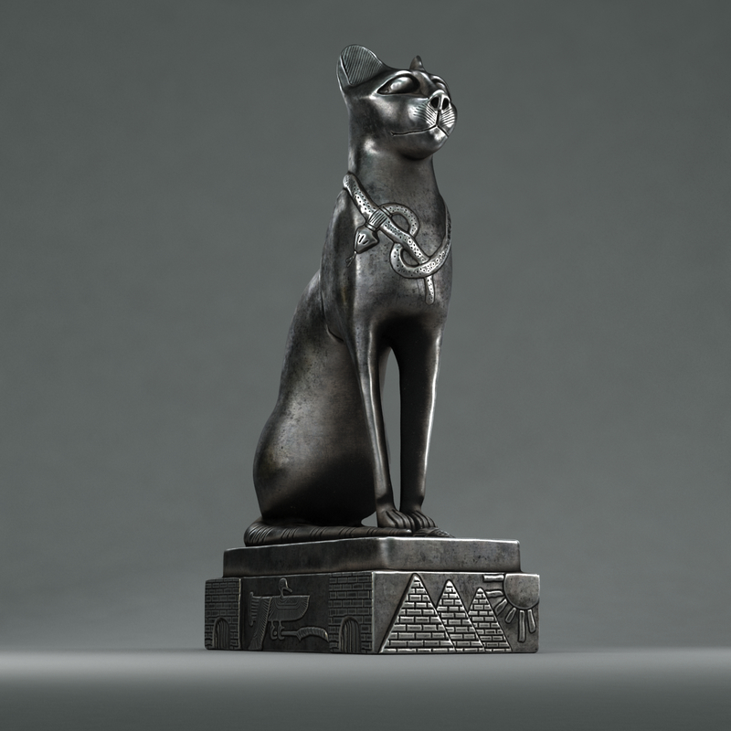 3d 3ds egyptian cat statue