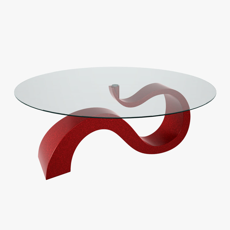 curved modern table 3d model