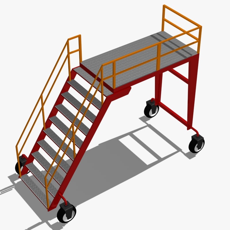 3d model of rolling industrial platform