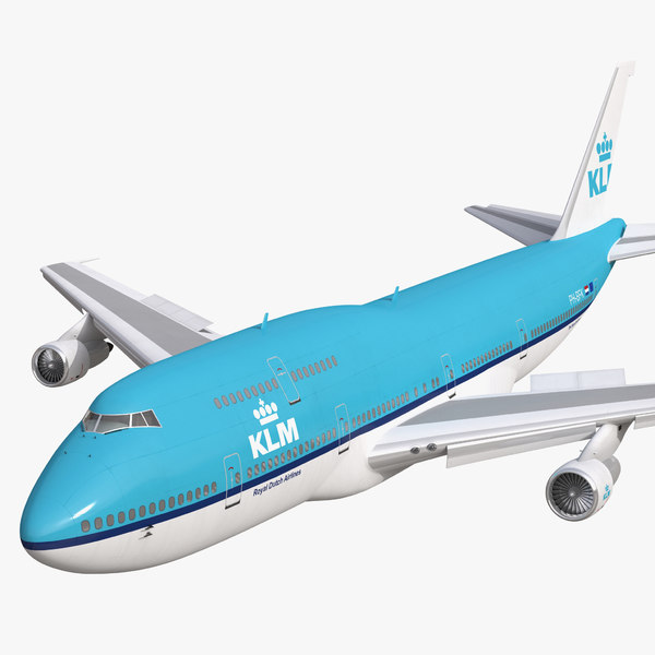 3d cartoon style 747 jet airplane