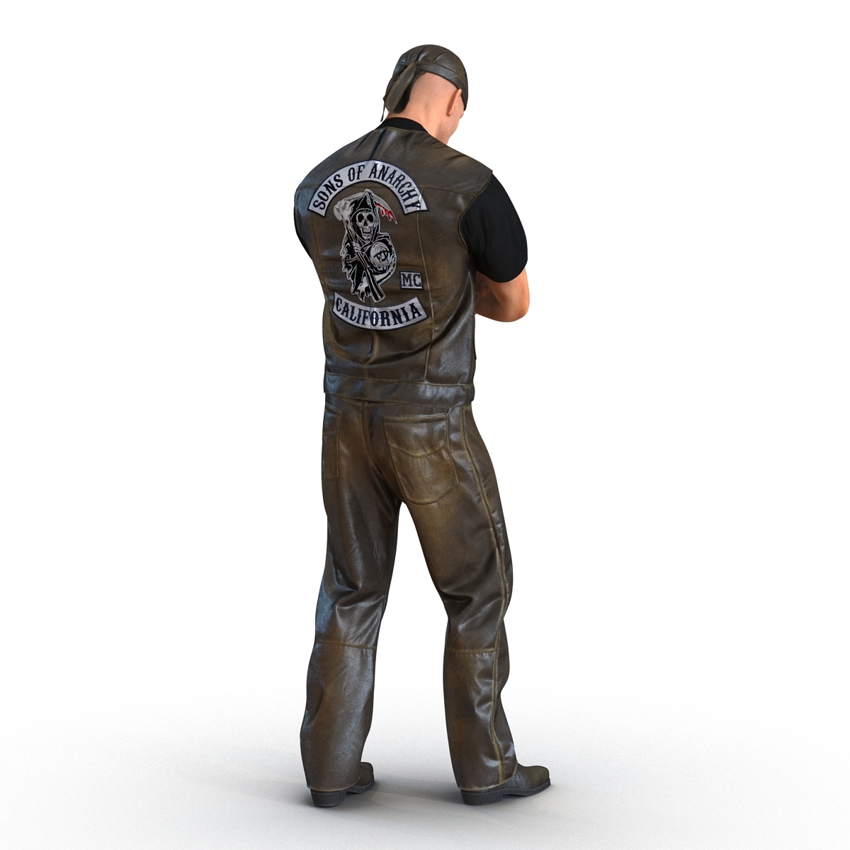 3d biker man rigged 2 model