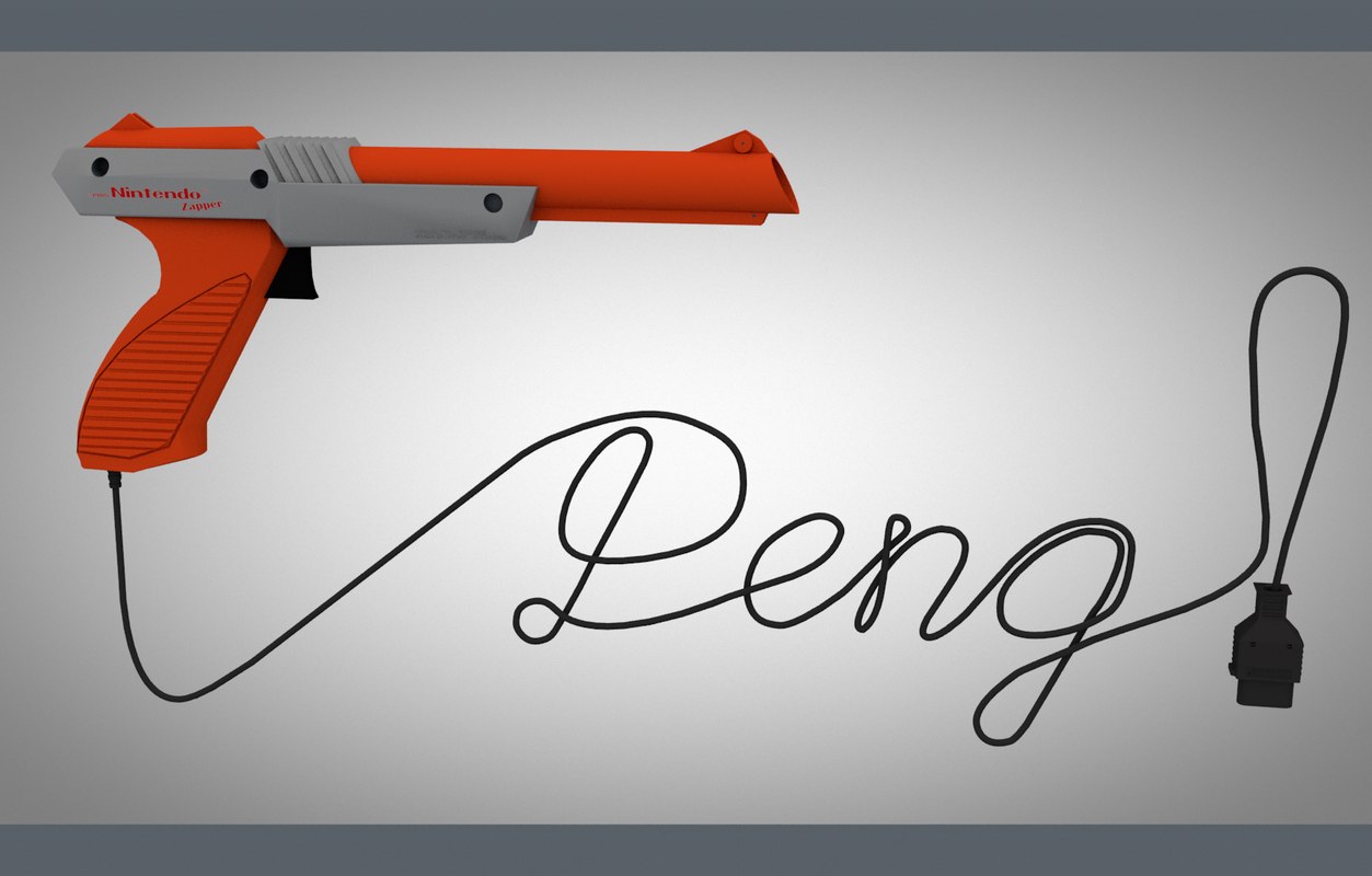 3d model orange nintendo zapper