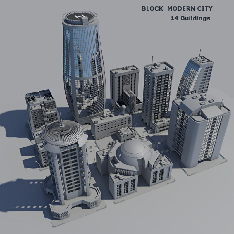 city block 3d model