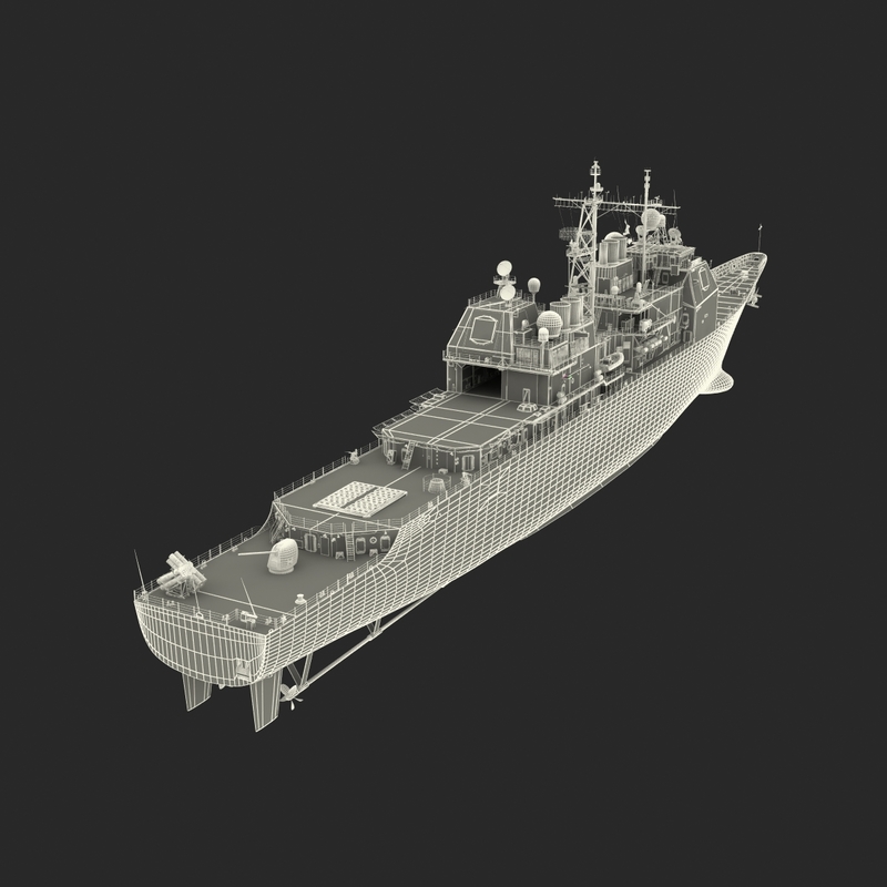uss ticonderoga class cruiser 3d model