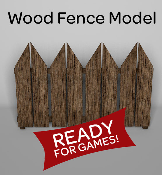 3d model wood fence