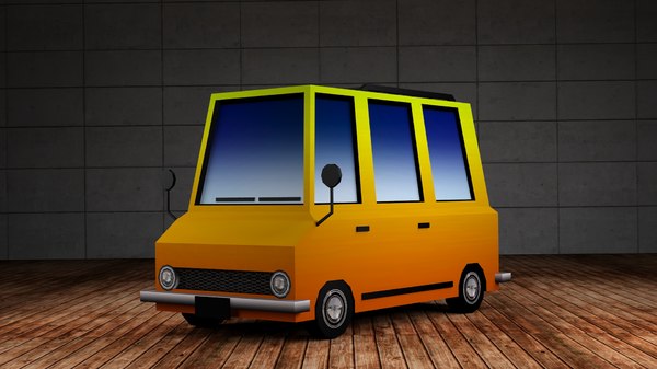 modelo 3d Mini Bus - (Coches de dibujos animados Low Poly) - TurboSquid ...