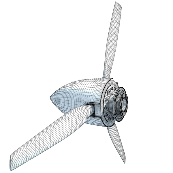 3d obj aircraft propeller blade