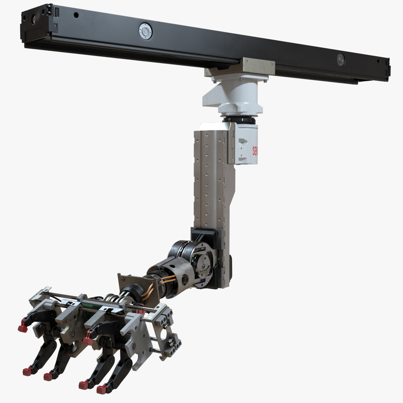 industrial robotic arm mounted 3d model