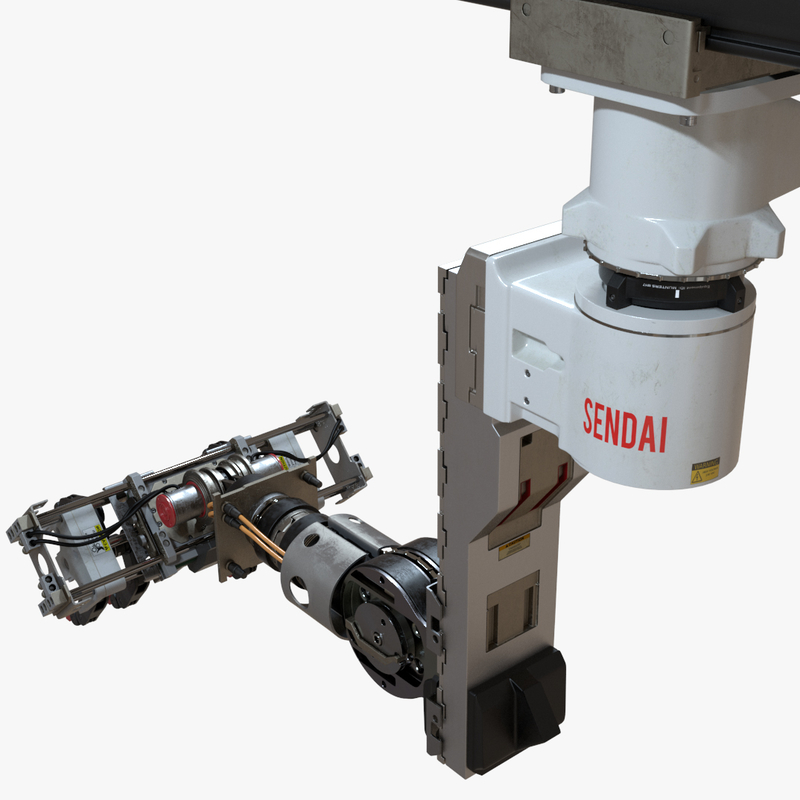 industrial robotic arm mounted 3d model