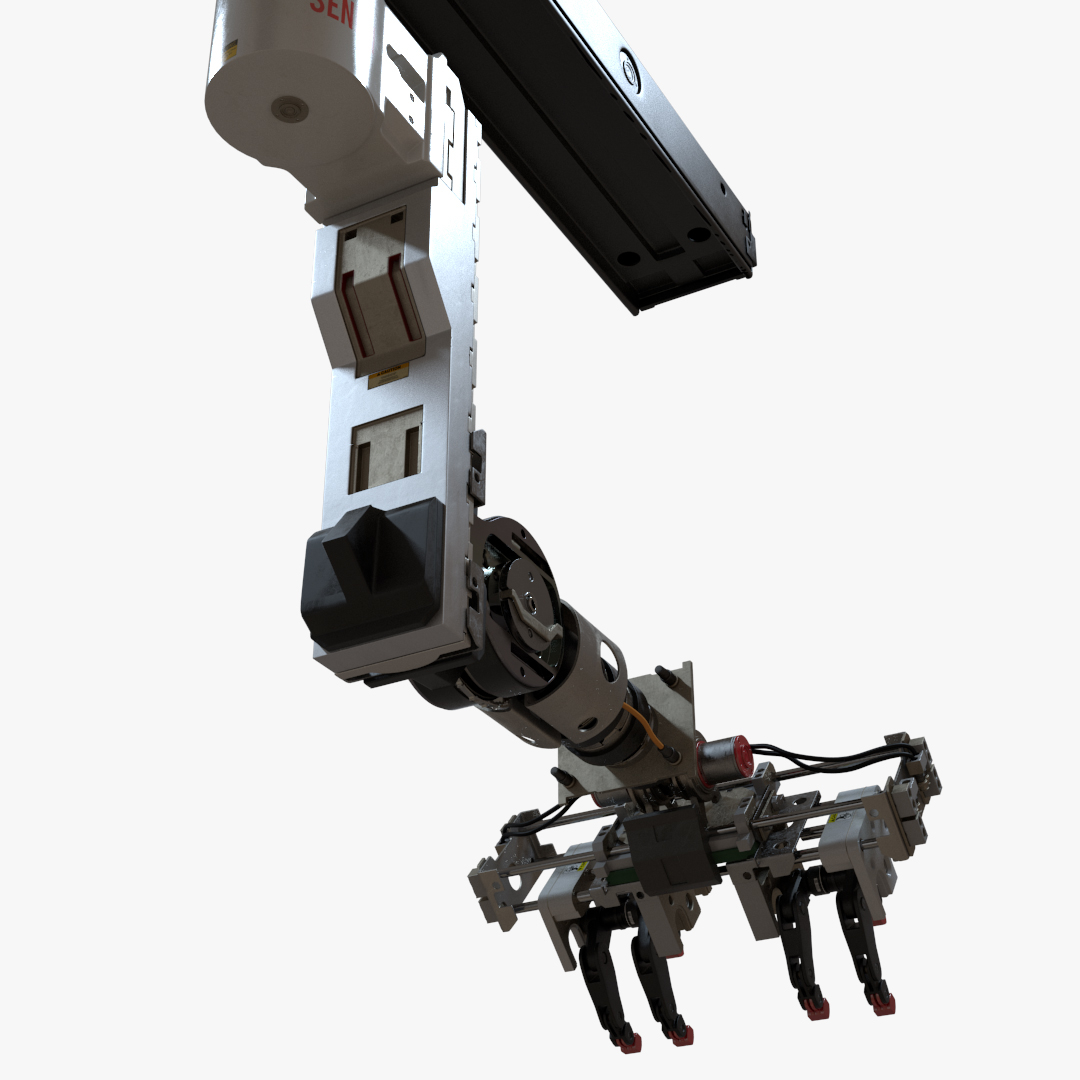 industrial robotic arm mounted 3d model