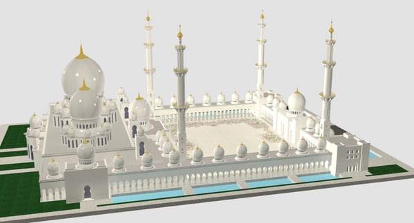 3d sheikh zayed mosque model