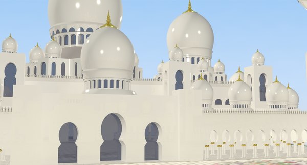 3d sheikh zayed mosque model