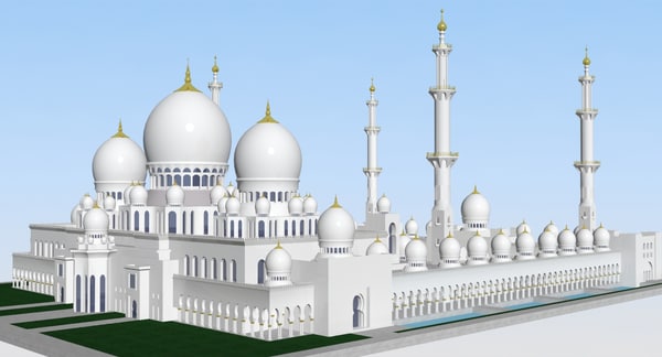 3d sheikh zayed mosque model