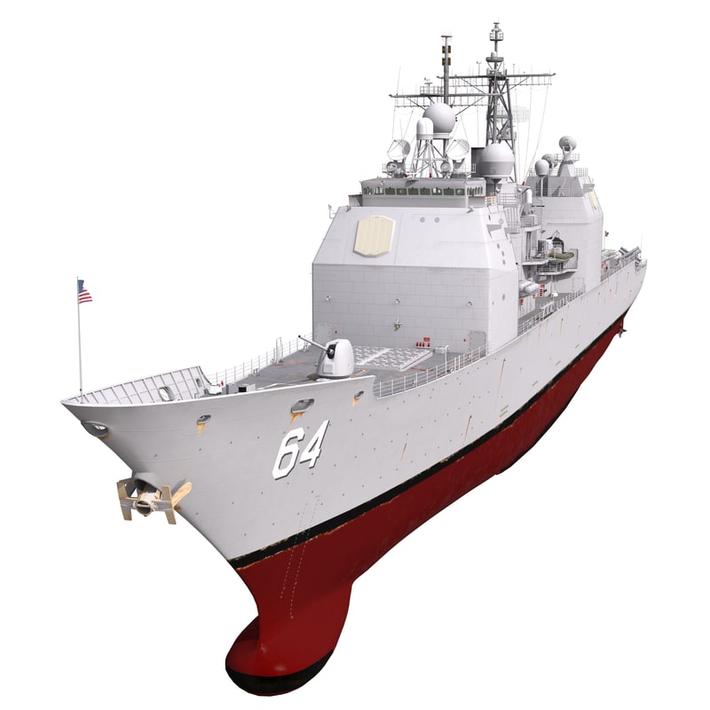 3d uss gettysburg cg-64 modeled