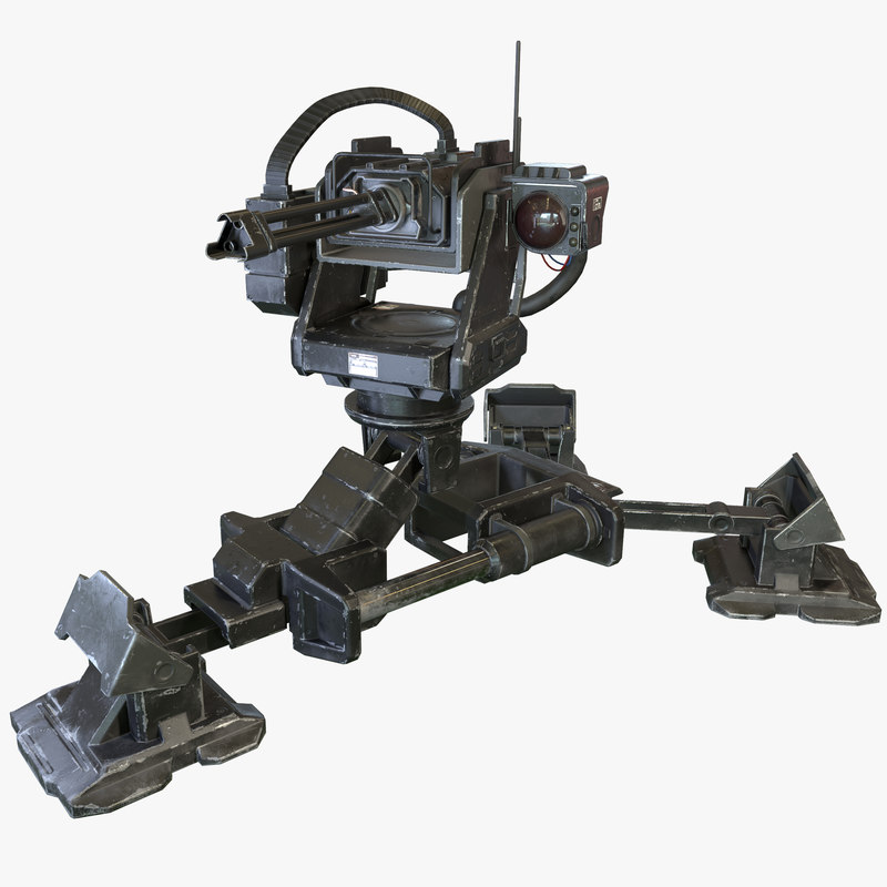 3d model of ready sentry turret