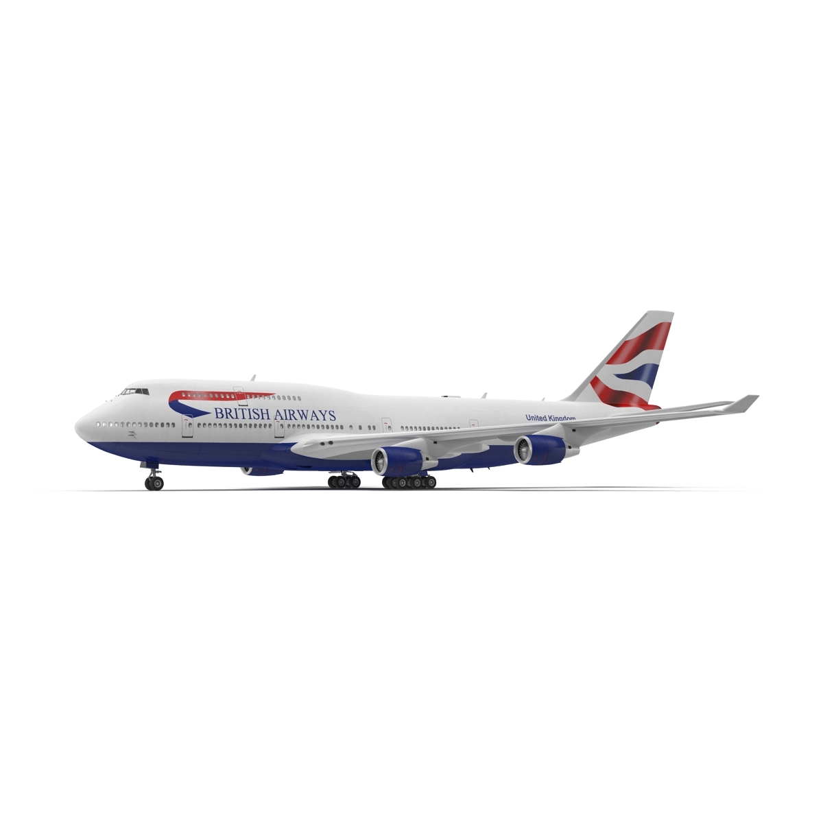 boeing 747-400er british airways 3d model