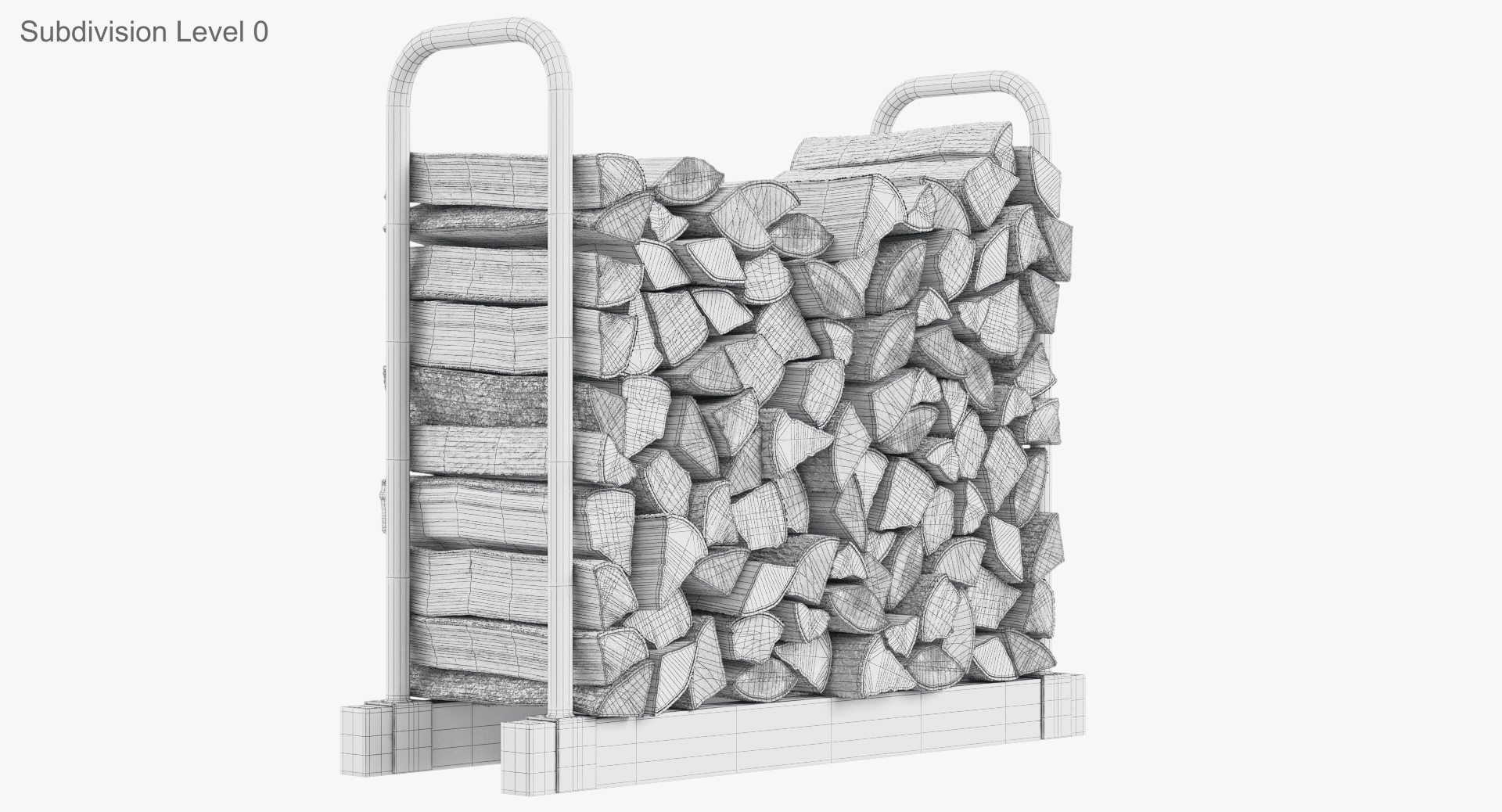 firewood stack 3d model