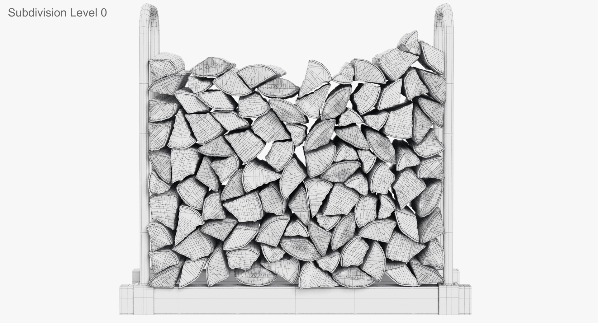 firewood stack 3d model