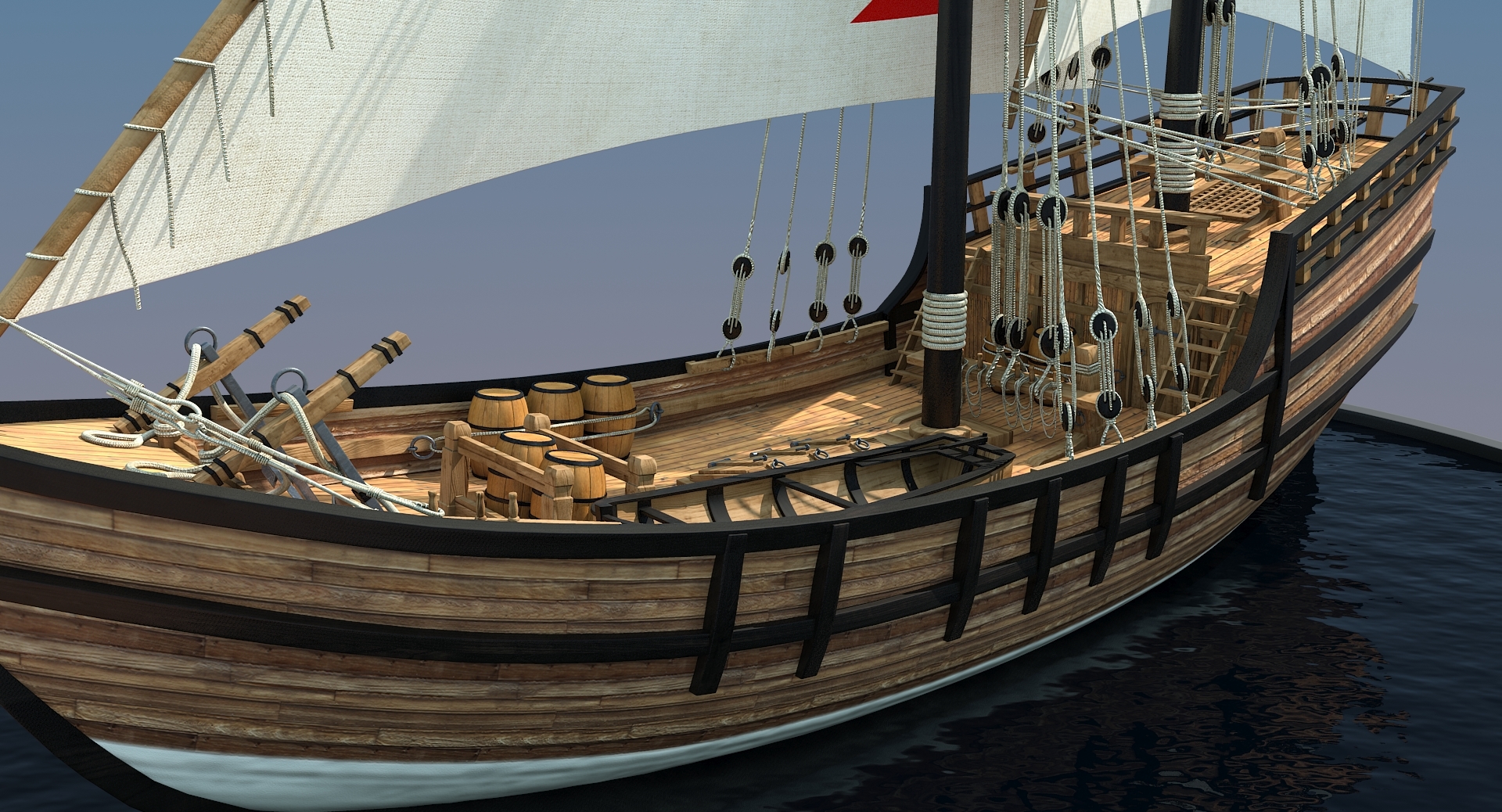 caravel realistic prop 3d model