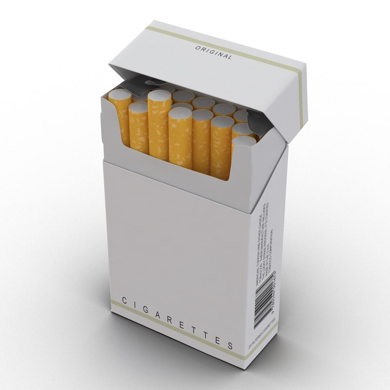 3d model opened cigarettes pack modeled