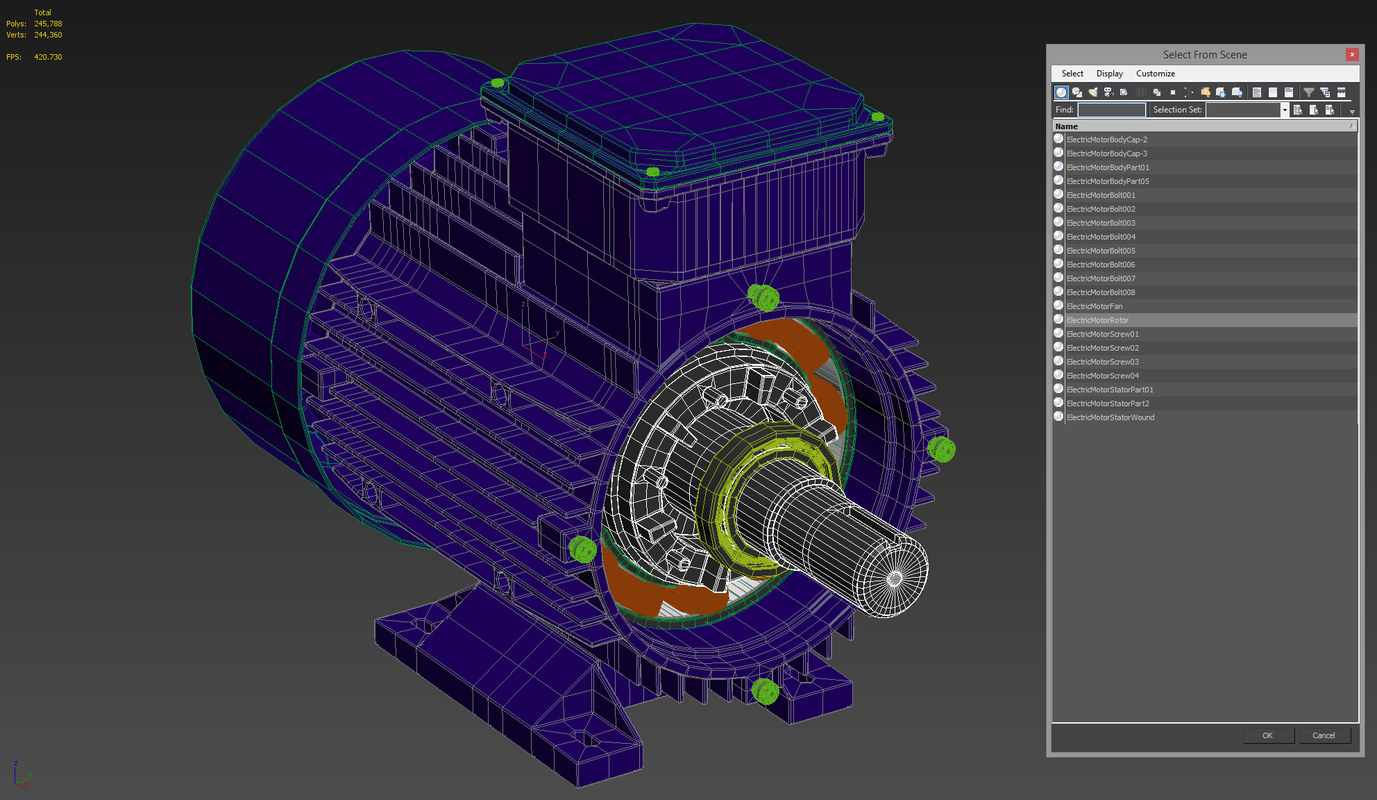 3d model electric motor