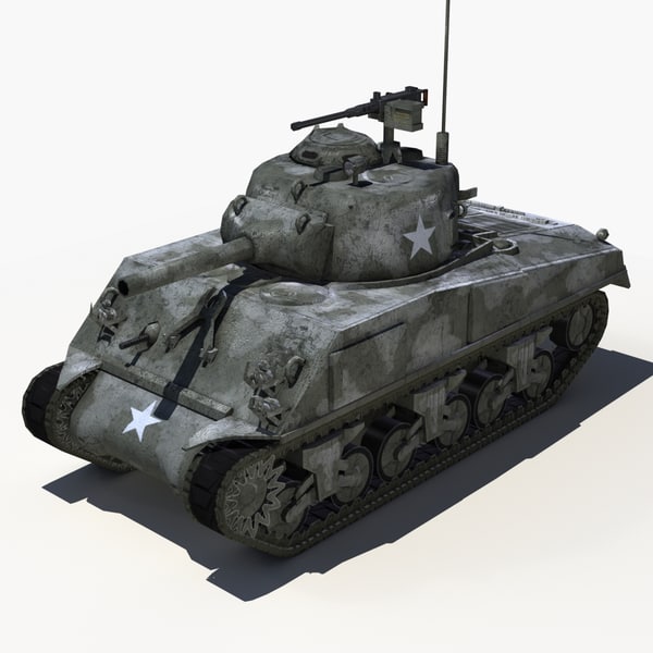 modelo 3d Sherman Tank - Low Poly - TurboSquid 1026516