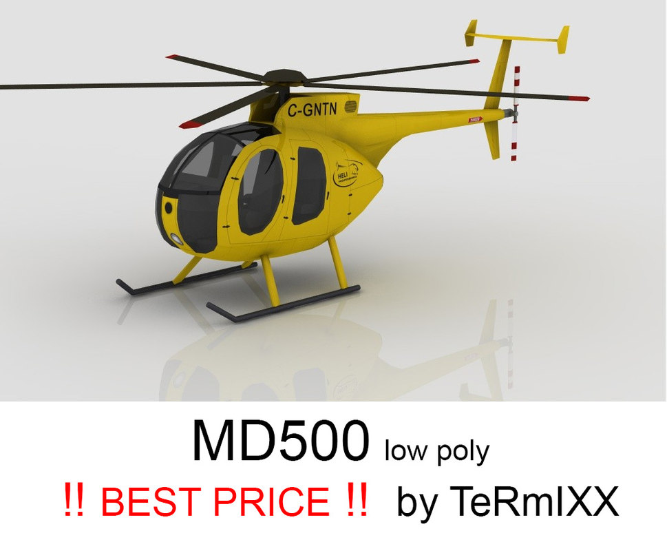 helicopter md-500 3d c4d