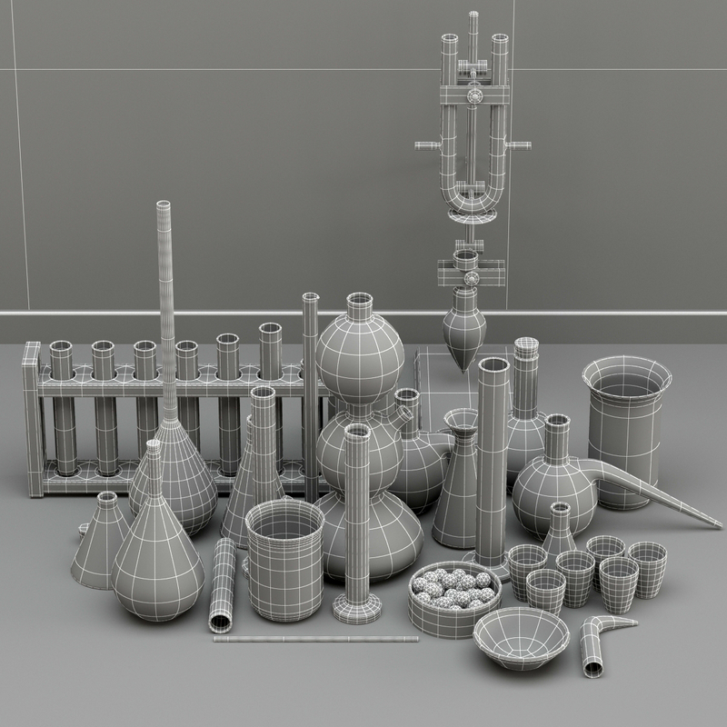 3d flasks model