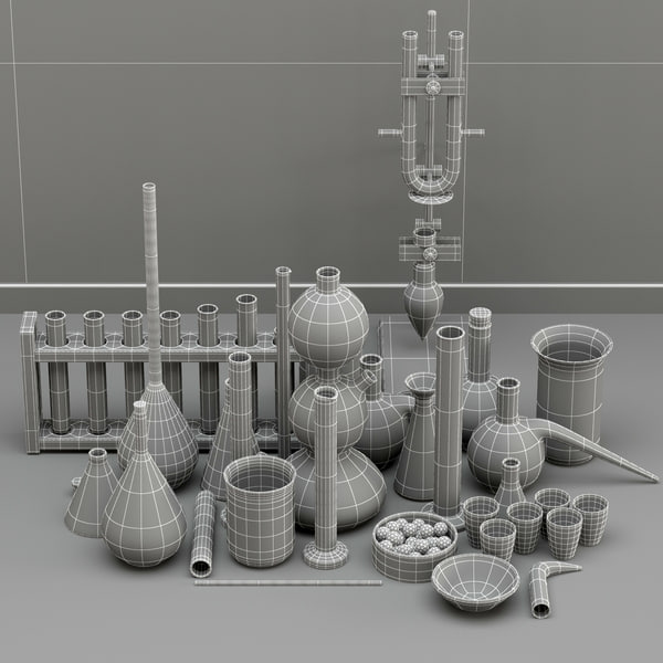 3d flasks model