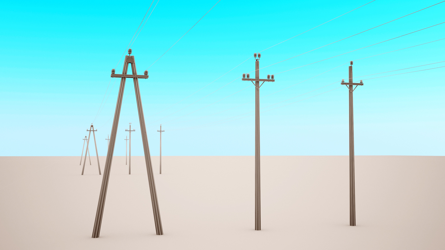 3d power lines 6-10kv model