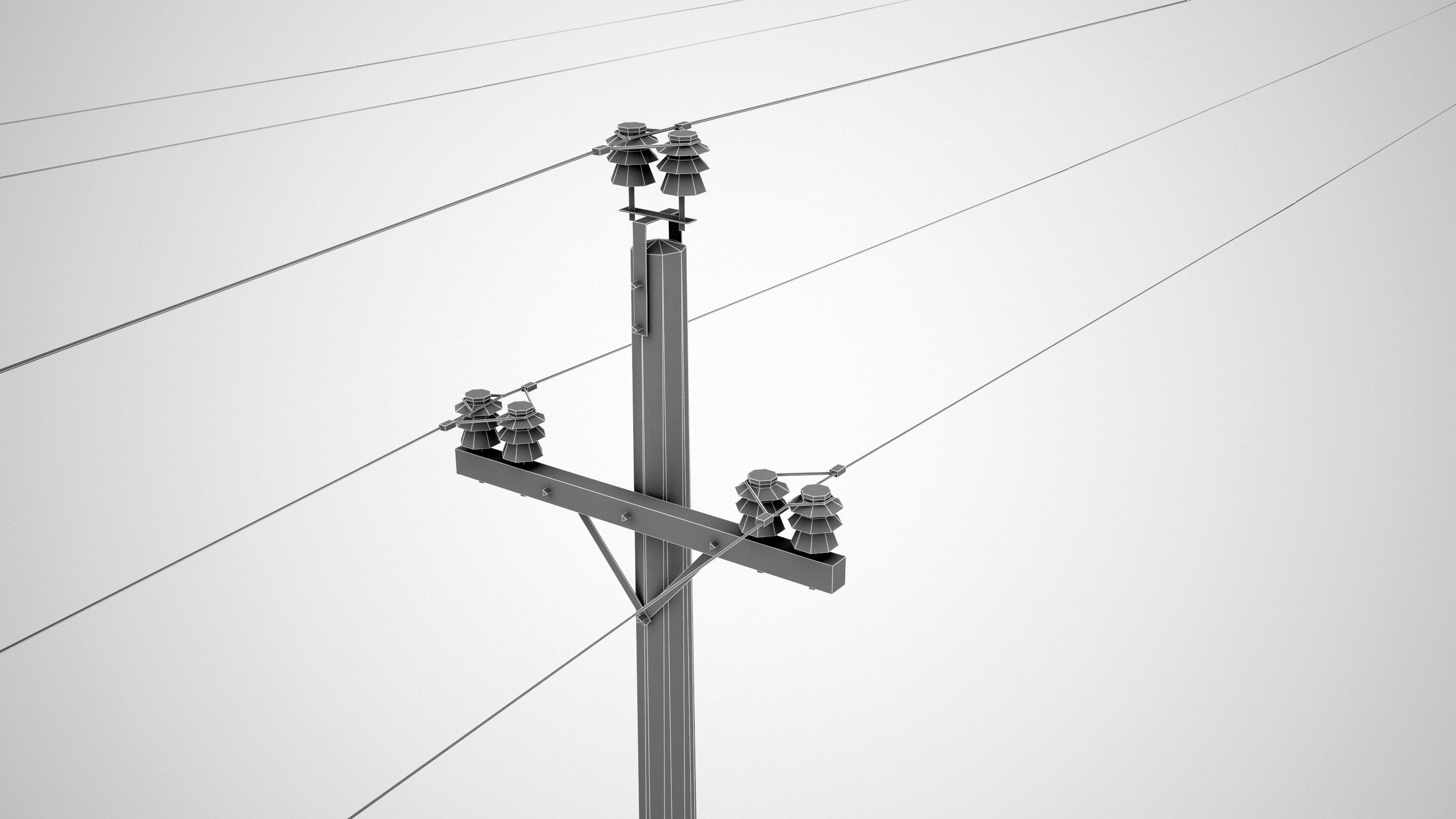 3d power lines 6-10kv model