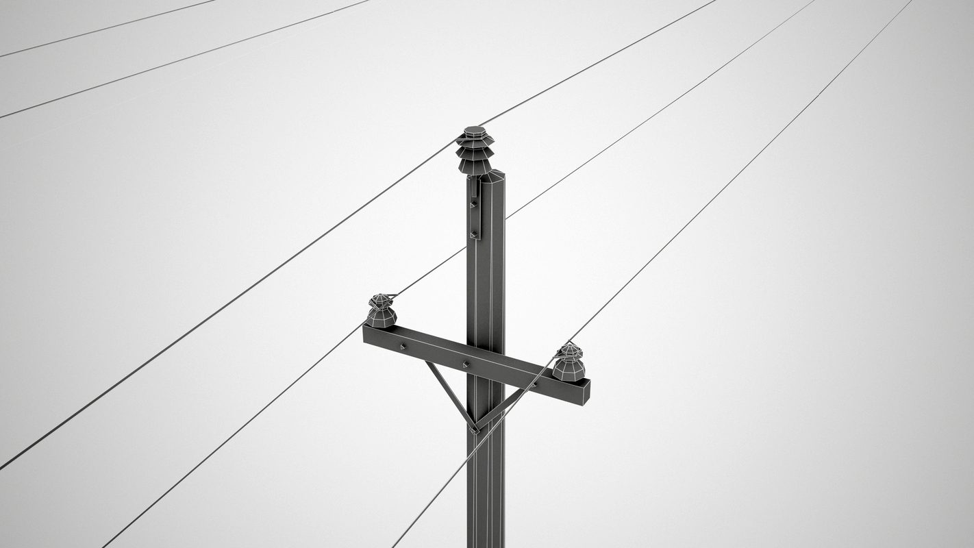 3d power lines 6-10kv model