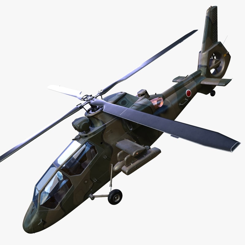 3d obj kawasaki oh-1 ninja helicopter
