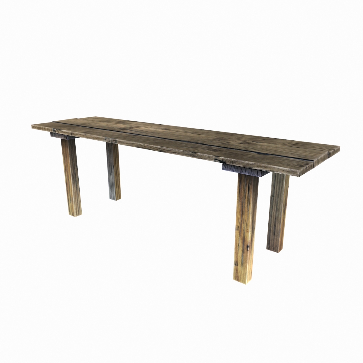 old wooden table 3d obj