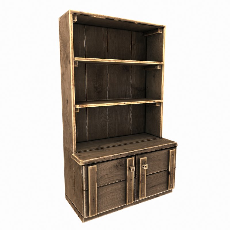 3d old wooden cupboard model