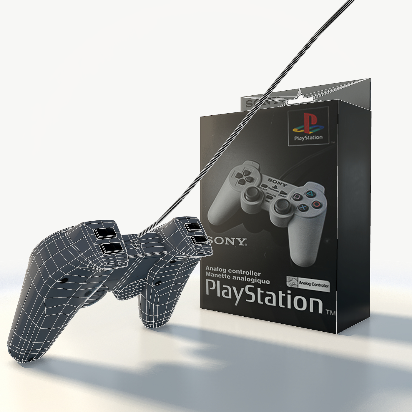 3d model ps1 gamepad
