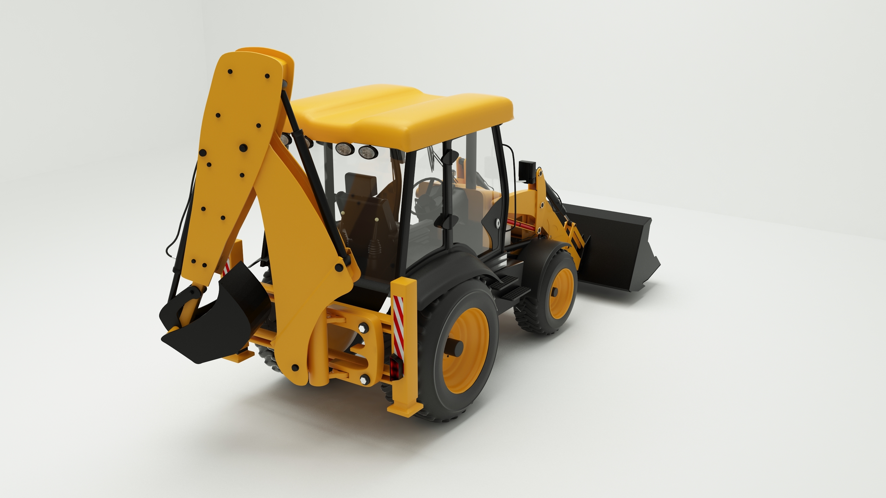 3d backhoe loader model