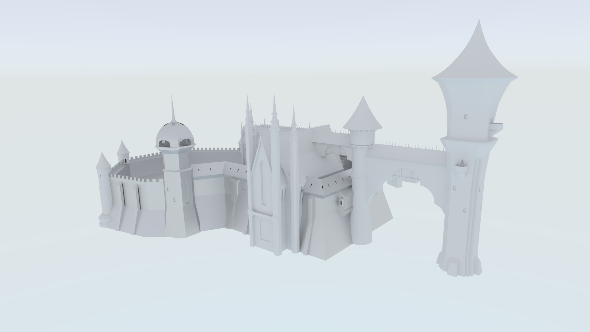 3d model of printable castle printed