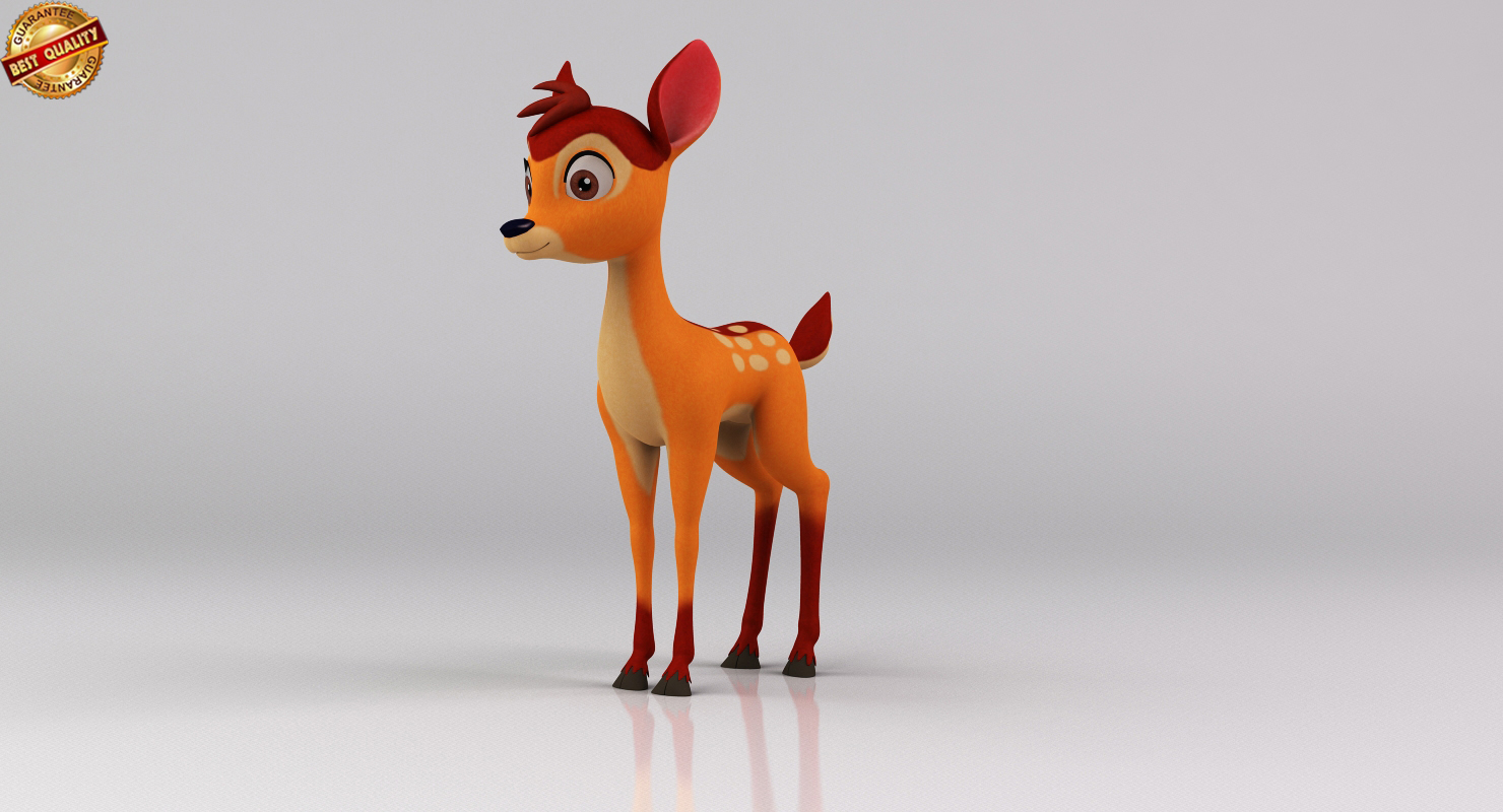 fawn cartoon 3d obj