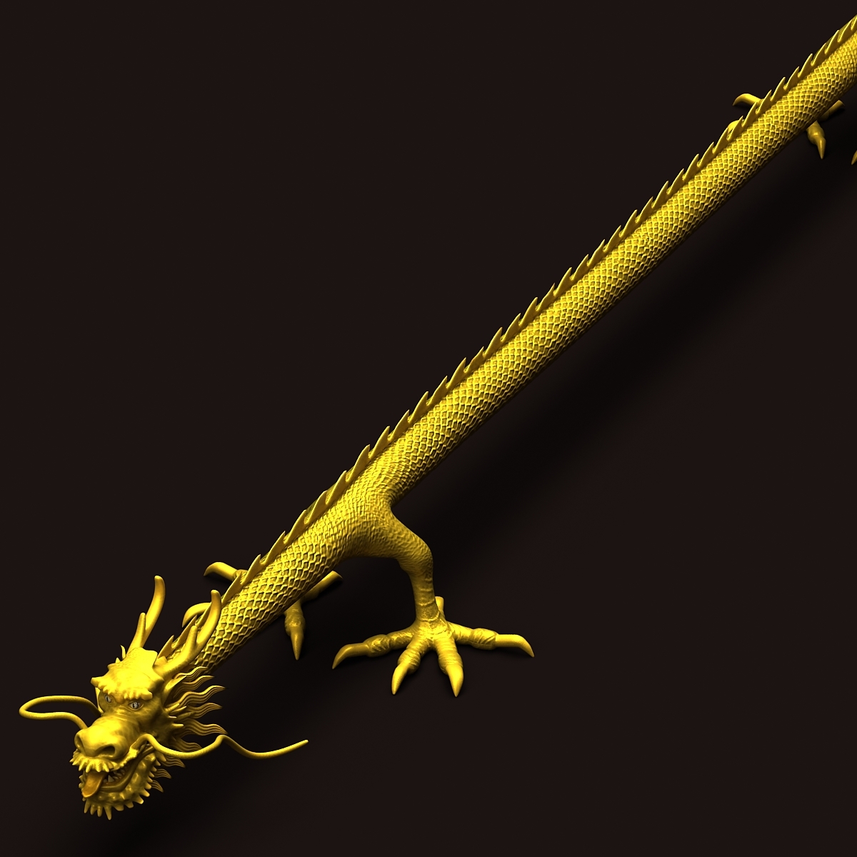 3d ancient straight dragon