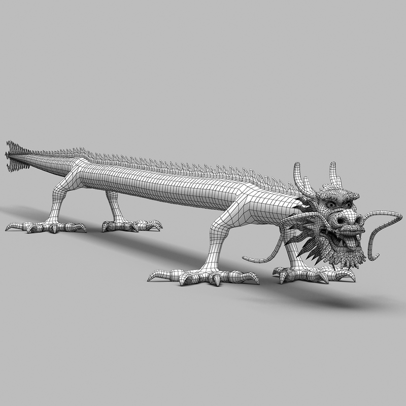 3d ancient straight dragon