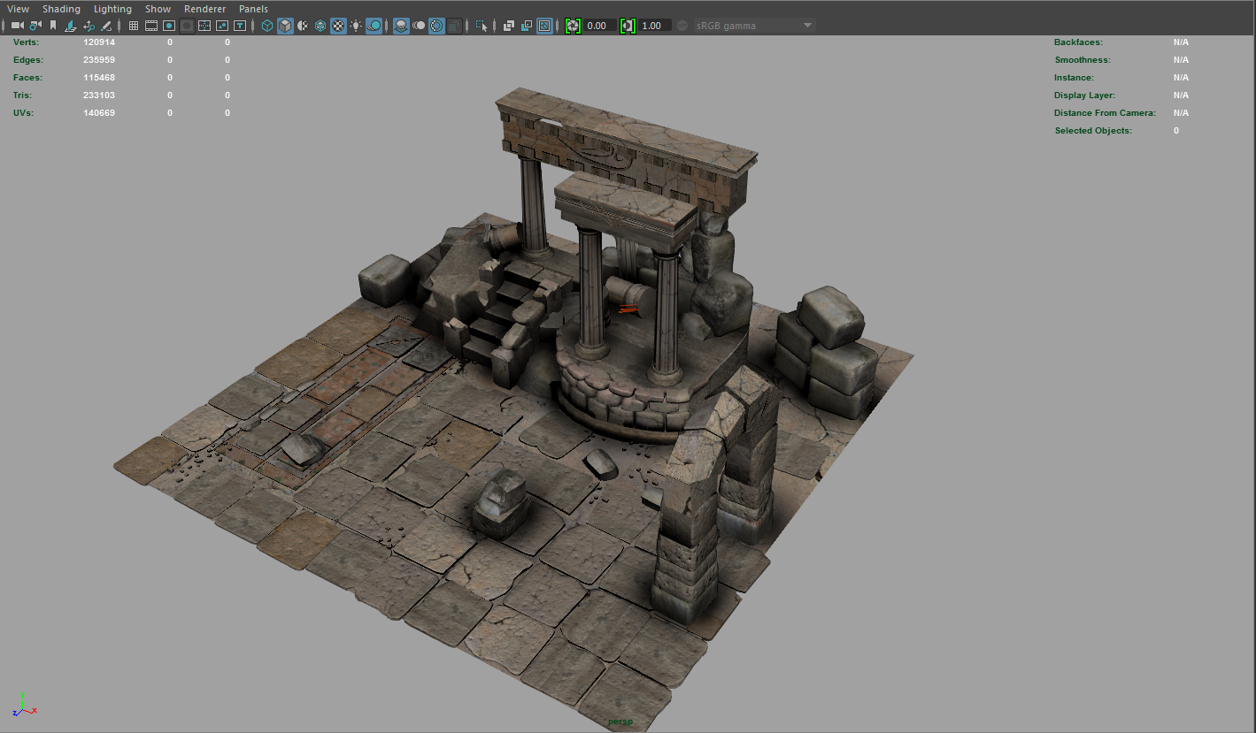 3d model of temple ruins