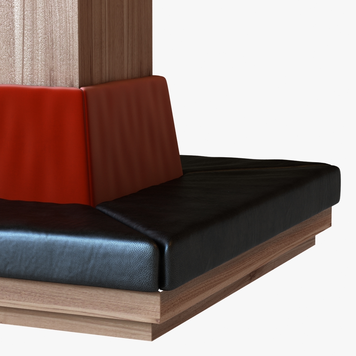 wood column seat square 3d model